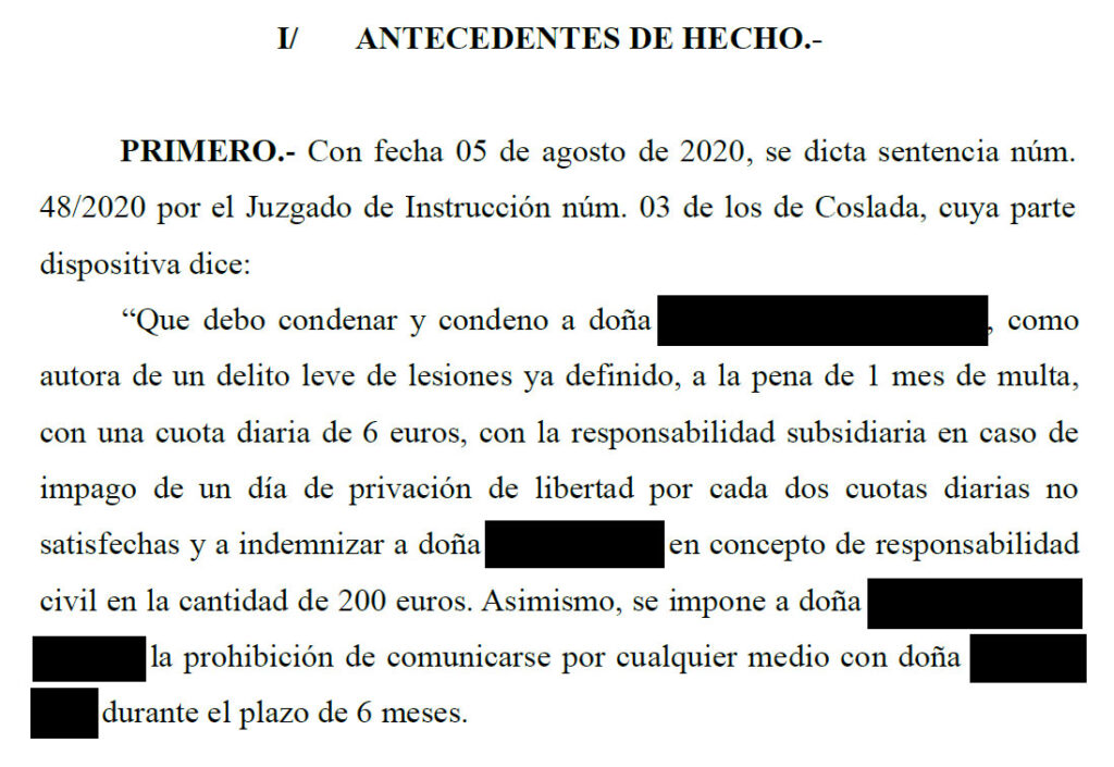 Sentencia Delito Leve de Lesiones → Absolución